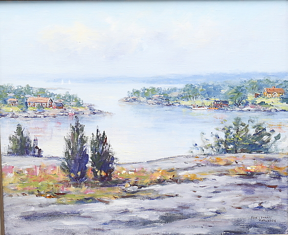 EGON LENNART KARLSSON. Oil on canvas, "Archipelago view" Signed. Art ...