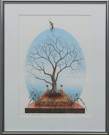 PETER JAKOBY. Trädet. Färgserigrafi. Signerad och daterad -90. 274/290 ...