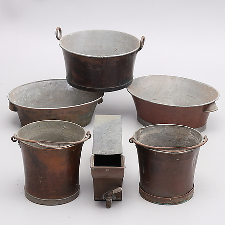 COPPER OBJECTS, 6 pcs, 19th/20th century. Silver & Metals - Pewter ...