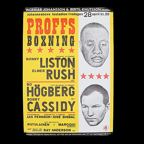 BOXING POSTERS 2 pcs, paper, 1960s. Art - Other - Auctionet
