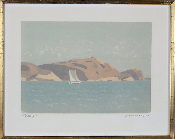 GORDON MACFIE. West coast motif, color lithography, signed and numbered ...