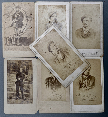 CARLISM: PHOTOGRAPHS, CIRCA 1880. Seven "cartes de visite" of Carlist ...