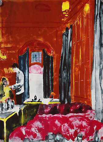 PETER DAHL. "Operabaren" Mapp, 4 litografier, signerad och numrerade 79 ...