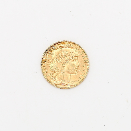 COIN, gold, 20 Francs, "Republique Francaise", France, 1904. Weight ...