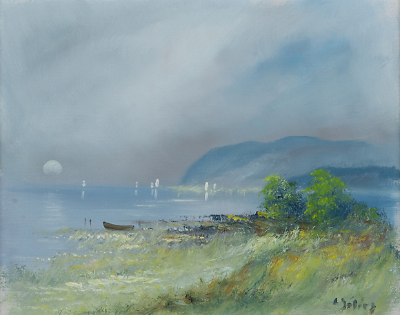 CARL JULIUS. Coastal scene, oil on canvas, signed C. Julius. Art ...