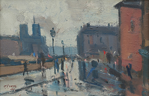 OVE OLSON. Paris motif, oil on canvas, signed and dated 1960. Art ...