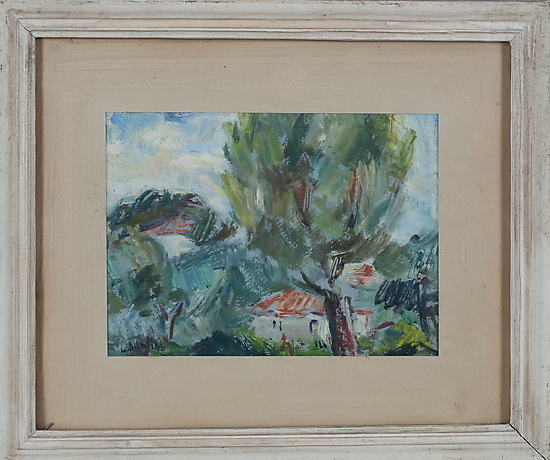 LUCIANO ALBERTINI. "Villaggio", oil on Board, signed. Art - Paintings ...