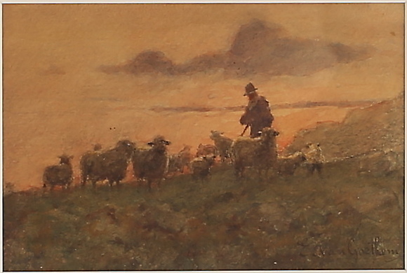 EDOUARD VAN GOETHEM. Blandteknik, signerad. Konst - Måleri - Auctionet
