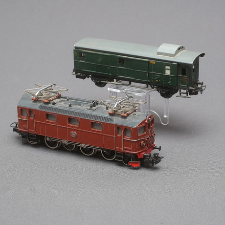 MÄRKLIN GS 800, locomotora Sj's Da y vagón. Juguetes - Auctionet