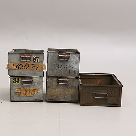 INDUSTRIAL BOXES, 5 pcs, 1900s. Miscellaneous - Miscellaneous - Auctionet