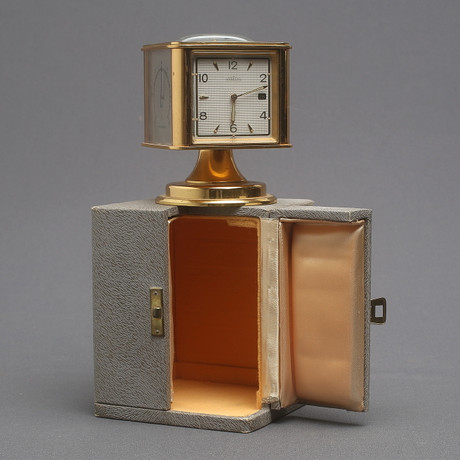 TABLE CLOCK, Angelus, brass, manual commission, with case, 1950s ...