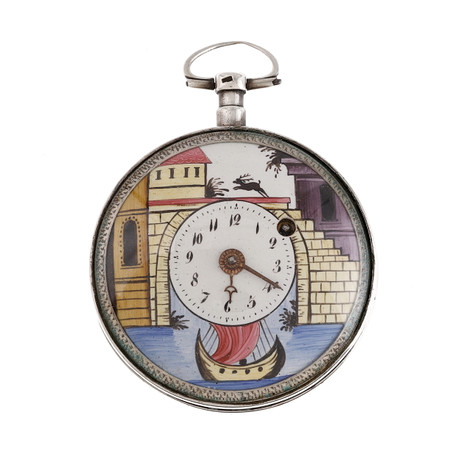 ROMILLY. French pocket watch from the "revolutionary era" in silver and ...