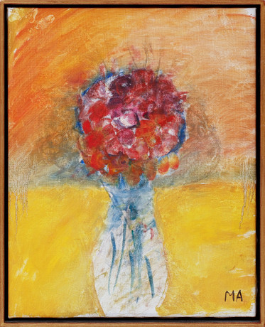 MAJ ARNELL. "Bouquet". Oil on canvas, signed on verso and signed and ...