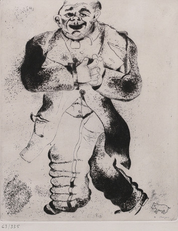 MARC CHAGALL. "Illustration from Gogol's Dead Souls", etching no. 63/ ...