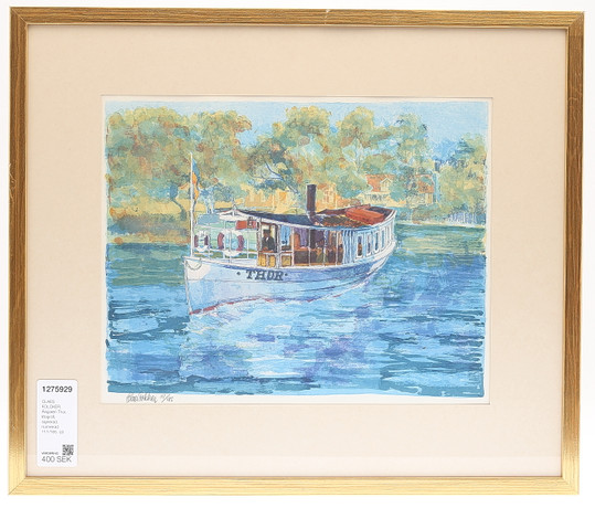 CLAES FOLCKER. The steamer Thor, lithograph, signed, numbered 111/185 ...