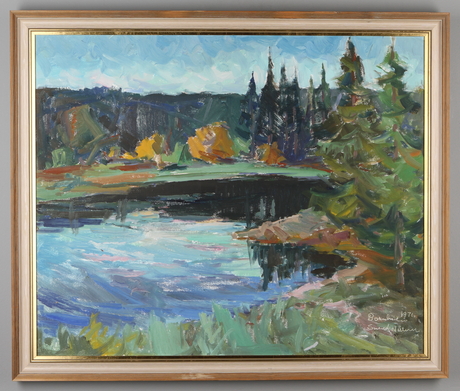SVEND NIELSEN. Landscape, oil on canvas, signed and dated 1971. Art ...