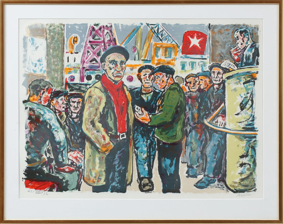 ALBIN AMELIN, worker, color lithography, signed and numbered. Art ...