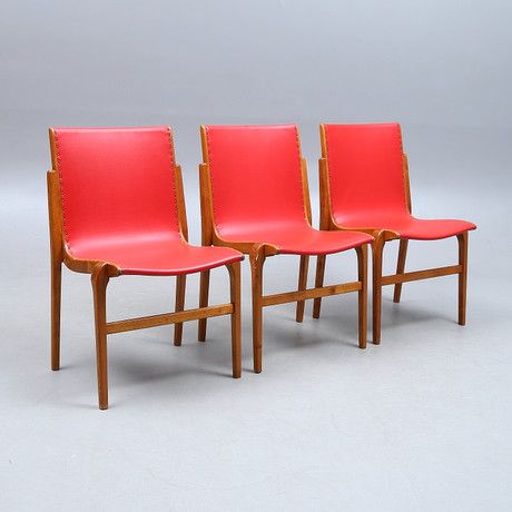 STOLAR, 3 st, brickmärkta "Kingsor Design, 1940-tal. Möbler - Fåtöljer ...