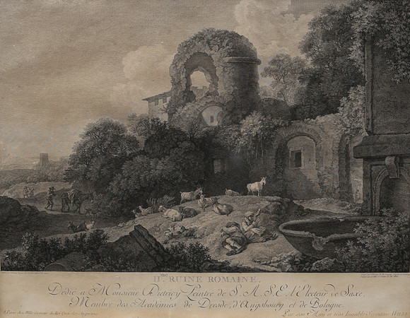 PIERRE LACOUR (1778-1859). IIme. Ruine Romaine", gravyr/etsning ...