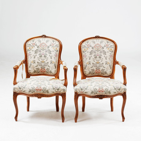 SILLAS CON ESTRUCTURA, 2 piezas, estilo rococó, década de 1900. Muebles ...