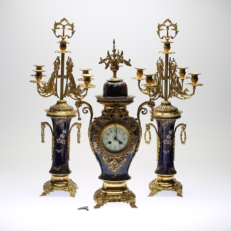 TABLE GARDEN, 3 parts, gilt brass, Japy Freres, France, late 19th ...