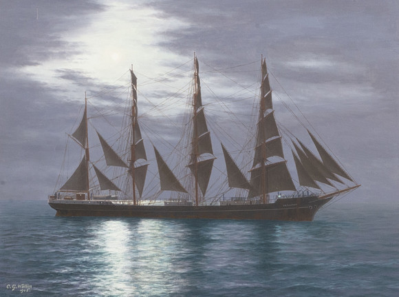 CARL GEORG WALLIN. Marine painting, oil on canvas, signed CG Wallin ...