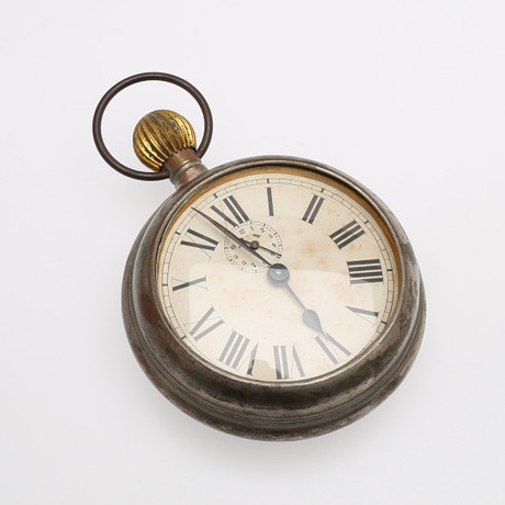 ALARM CLOCK IN THE SHAPE OF A POCKET WATCH, silver-plated copper ...