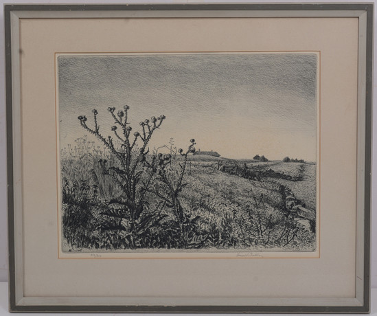 HARALD SALLBERG. Field landscape. graphic sheet. Art - Engravings ...
