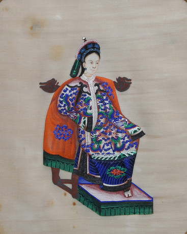 PITH PAPER PAINTING, China, late Ching, late 19th century, Mandarin ...