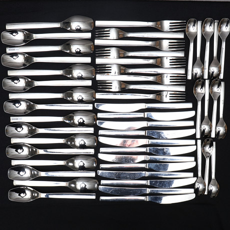 BESTICK, 49 delar, ''Flirt Hello'', rostfritt stål, Hackman. Silver ...