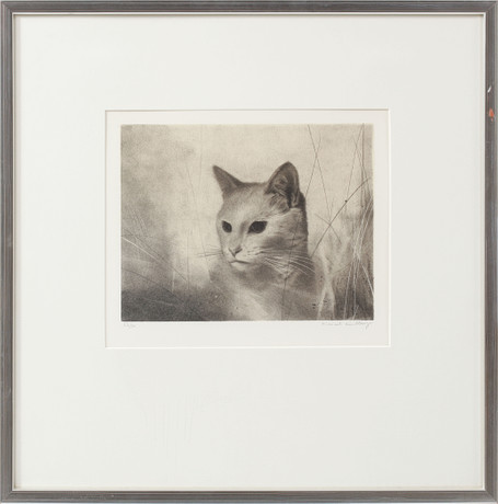 MICHAEL LINDBERG, motif of a cat, lithograph, signed and numbered. Art ...