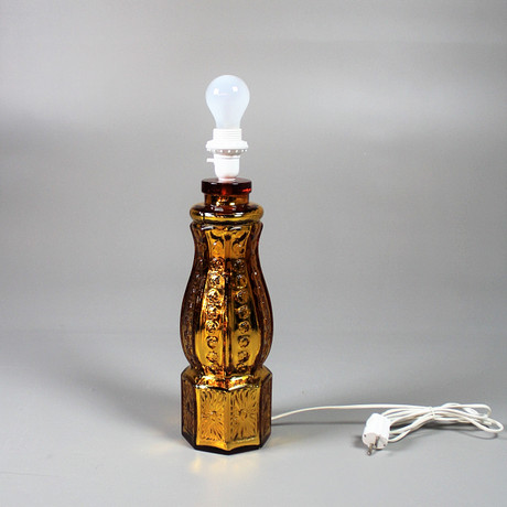 GUSTAV LEEK. TABLE LAMP, gilded glass. Signed. Lighting & Lamps - Table ...