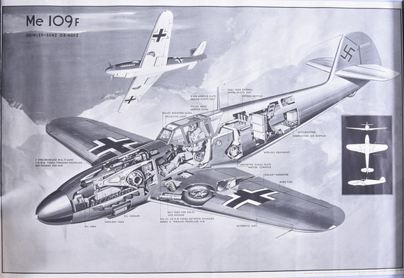PLANSCH, Messerschmitt Me 109F. Konst - Övrigt - Auctionet