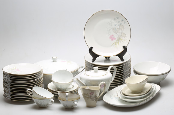 TABLEWARE PARTS, 46 pieces, "Bettina", Rosenthal, Germany. Ceramics ...