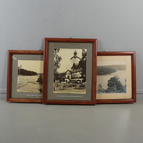 PHOTOGRAPHS, 3 pcs, motifs from Saltsjöbaden, signed, Richard Matz and ...