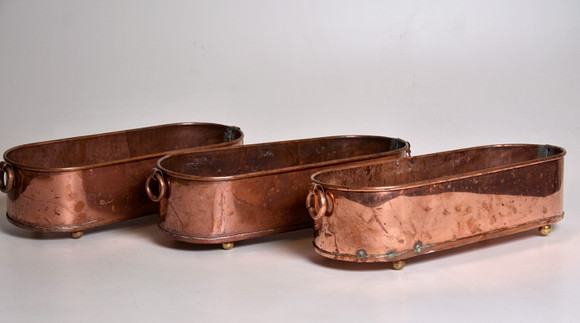 OUTER LINING 3 pcs on ball feet 1900s. Silver & Metals - Pewter, Brass ...