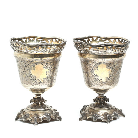 BÄGARE/SKEDVÄRMARE, ett par, silver, Sultan Abd ül-Hamid II, Ottomanska ...