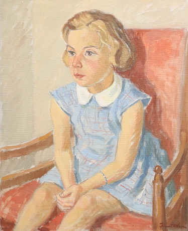 KNUT OLSON. Girl portrait. Oil on Board, signed. Art - Paintings ...