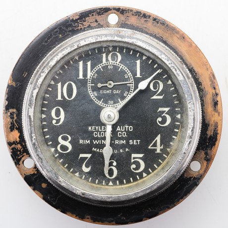 CAR CLOCK, "Rim wind-rim set", "keyless auto clock co ", USA, early ...