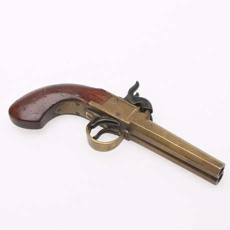 DOUBLE BARREL BLOCK PISTOL, Johan Engholm, Ödestugu, second half of the ...