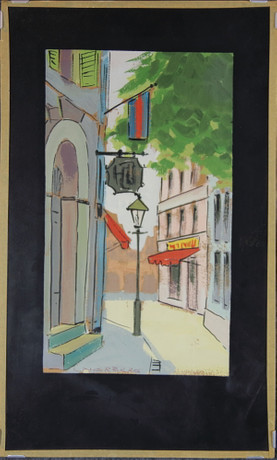 LARS NORBERG. Pastell, stadsbild, signerad. Konst - Måleri - Auctionet
