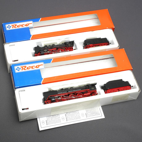 ROCO 43310 och 43316, 2 tyska ånglok BR 17 och BR 01, originalkartonger ...