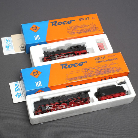 ROCO 04119C och 43250 tyska ånglok BR 01 och BR 93, originalkartonger ...