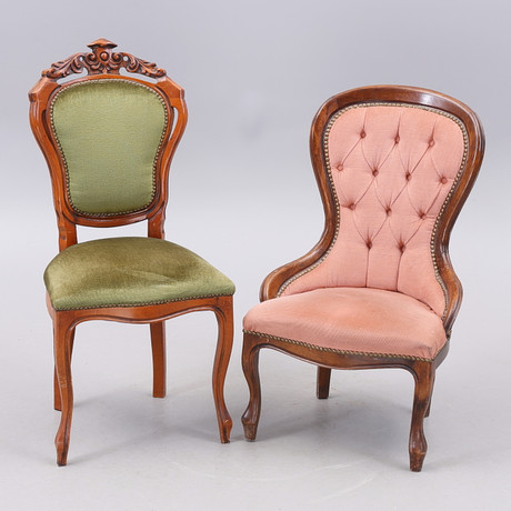 SILLÓN, SILLA, estilo rococó, siglo XX. Muebles - Sillas y sillones ...