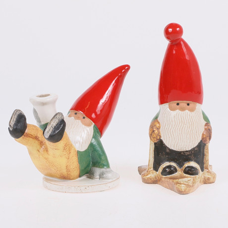 CANDLE STAKE, as well as figurines, stoneware, Tomtar, Lisa Larson, K ...