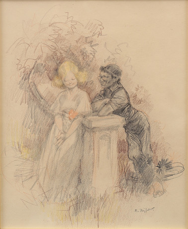 ROBERT HÖGFELDT. Flirting, mixed media, signed R Högfeldt. Art ...