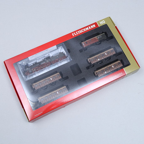 FLEISCHMANN 481571 ånglok P8 med 5 vagnar, KPEV, originalkartong ...