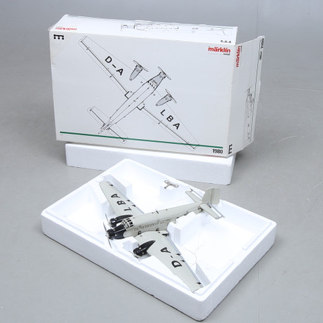 MÄRKLIN 1980 flygplan Ju 52, replica utgiven 1996, originalkartong ...