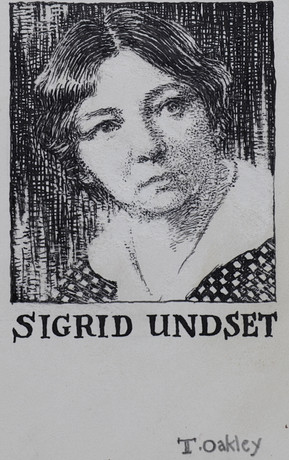 THORNTON OAKLEY. drawing, ink, ''Sigrid Undset'', signed. Art ...