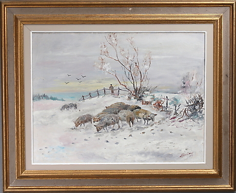 MAX HELLBERG. Olja på duk, signerad. Konst - Måleri - Auctionet